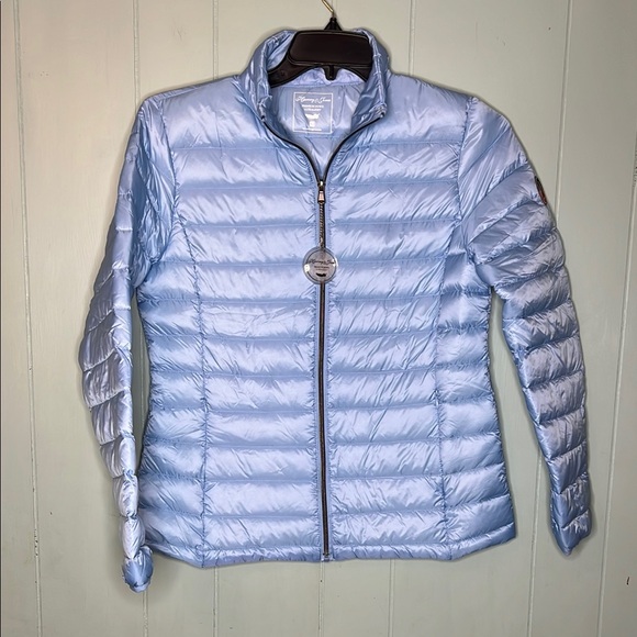 harvey and jones | Jackets & Coats | Soft Blue Lightweight Puffer ...